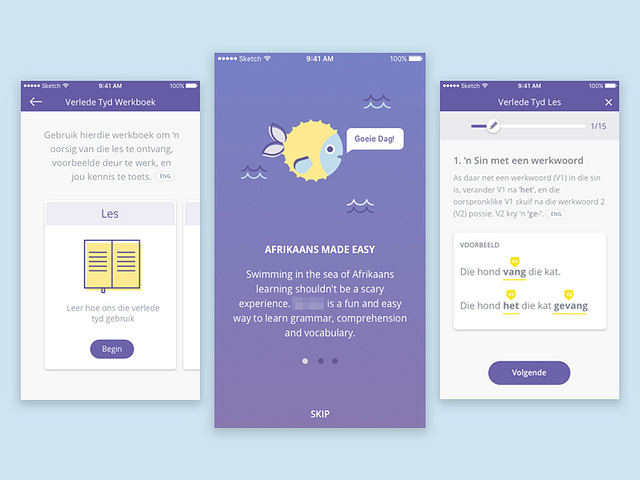 Language Learning App Mobile UI by Vanessa Phillips for Isoflow on Dribbble