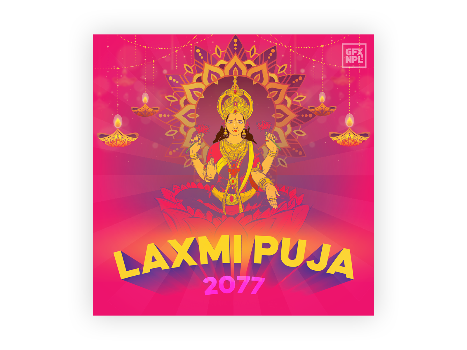 Laxmi Puja Post Design by Ankit Bhusal on Dribbble