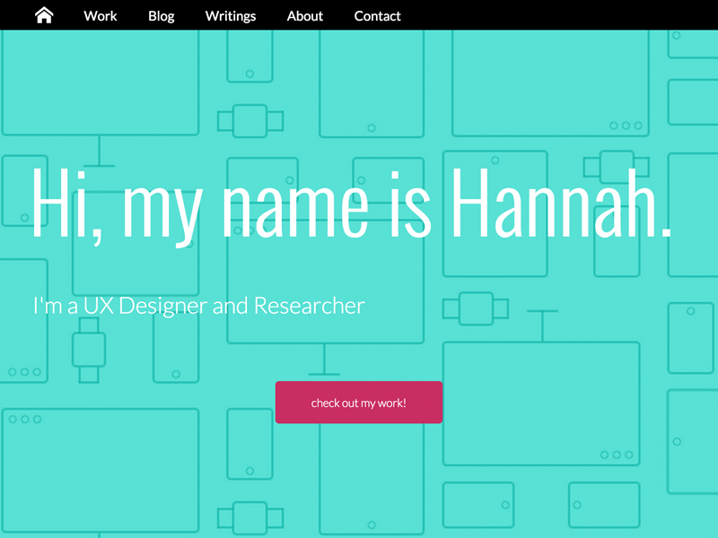 Personal website redesign by Hannah Atkin on Dribbble