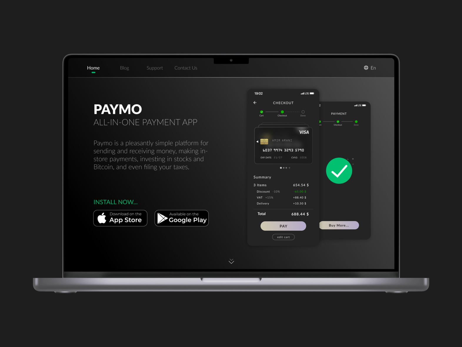 PAYMO Landing Page by Amir Arani on Dribbble