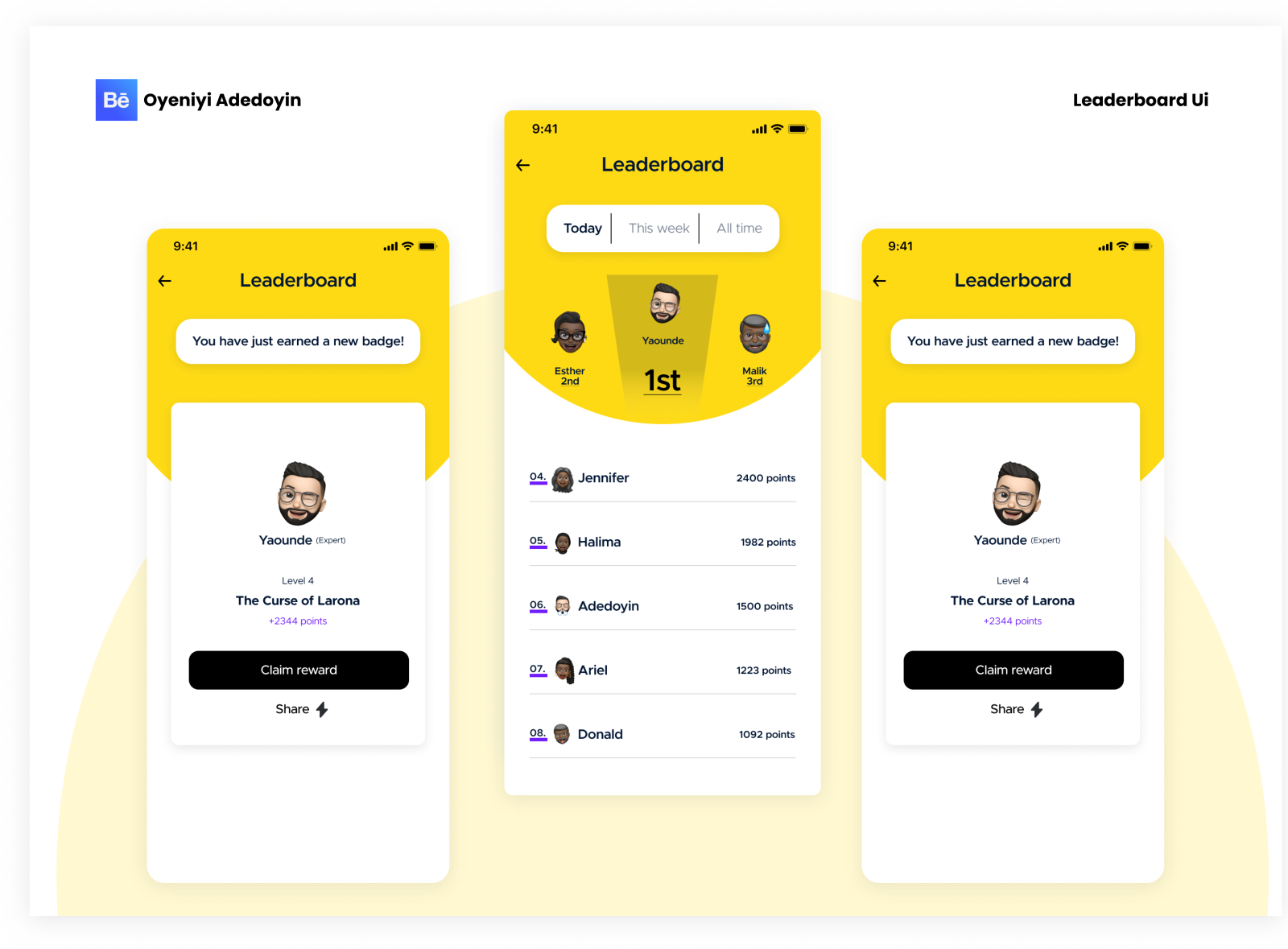 LEADERBOARD UI DESIGN by Oyeniyi Adedoyin on Dribbble