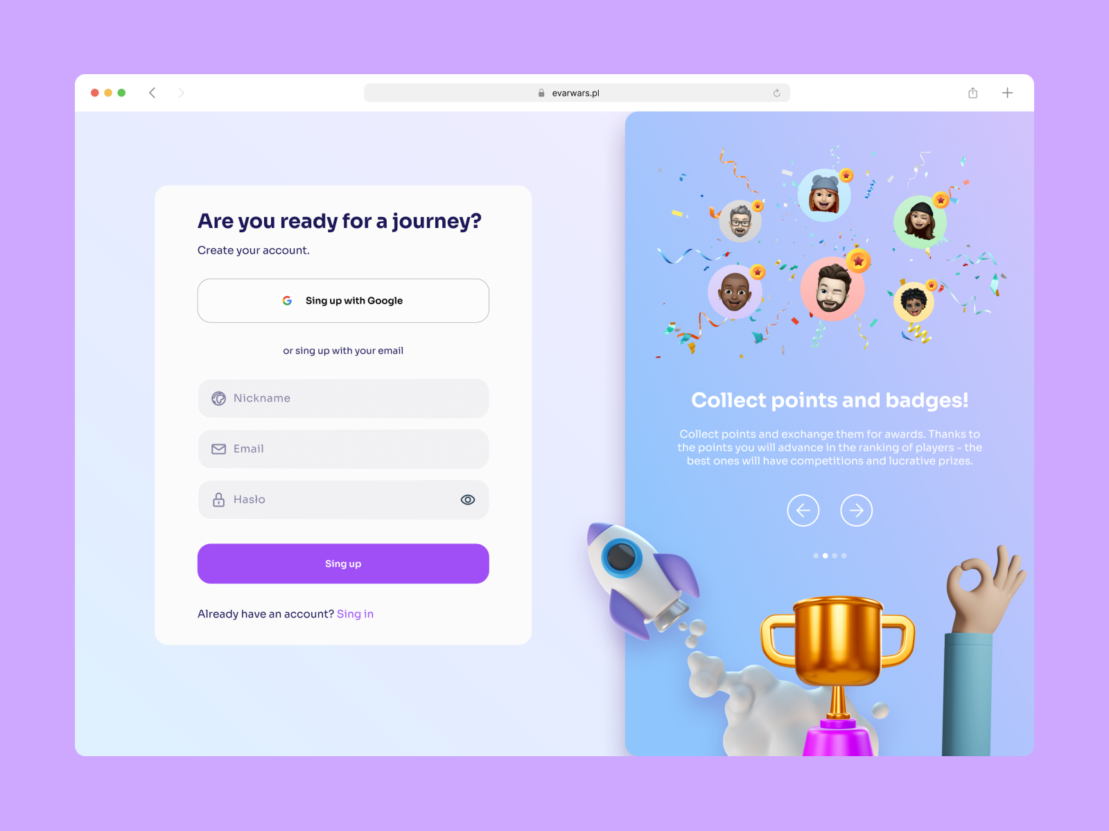 Gamification Onboarding Screen by Maciej Marczak on Dribbble