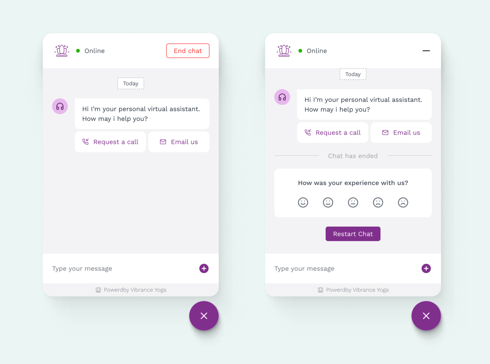 Chatbot Widget UI Design by Lohith Gowd on Dribbble