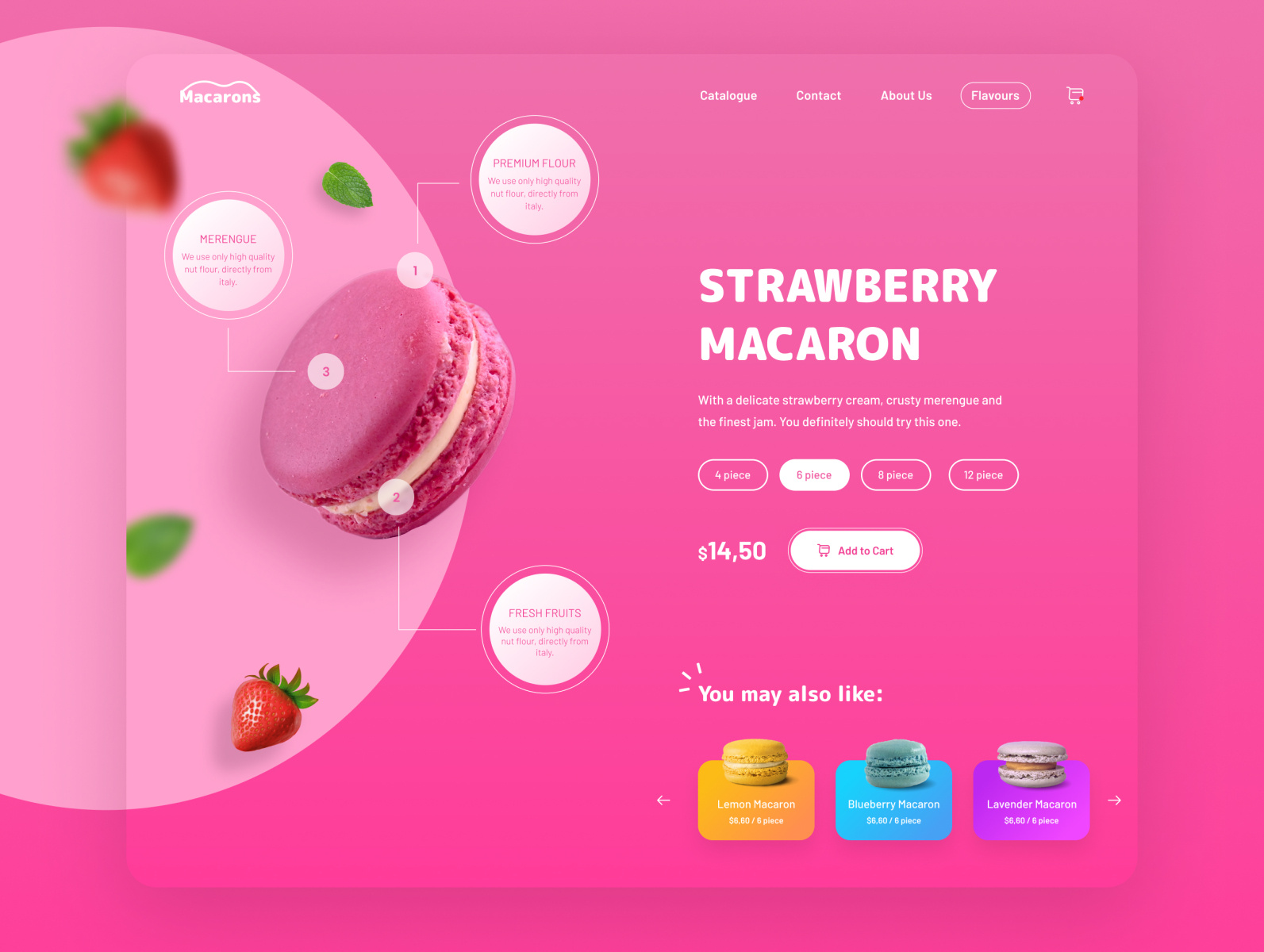 Product page for Macarons Store by Madalina on Dribbble