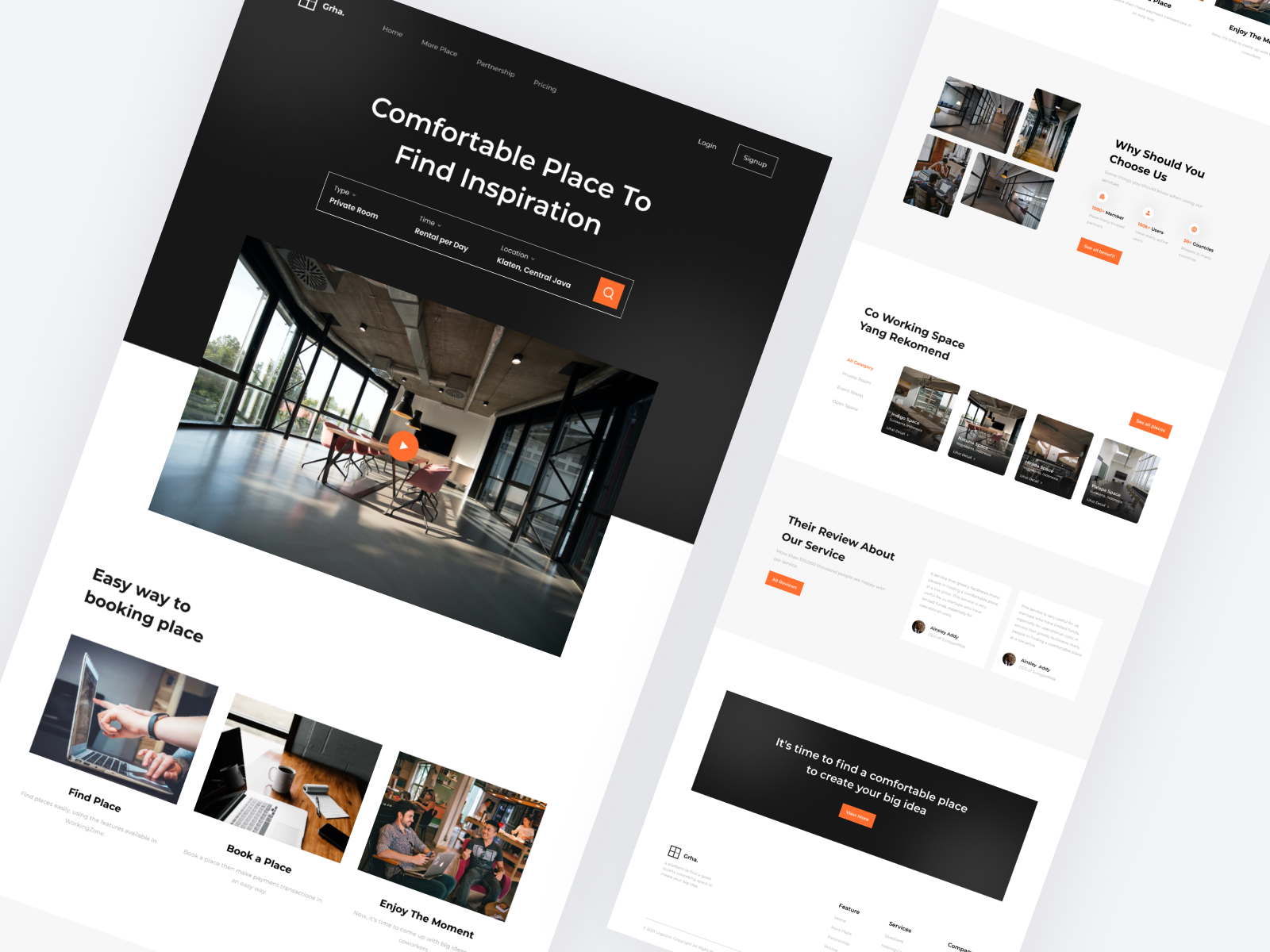 Grha. - Coworking Space Website Design by Naufal Fanani on Dribbble