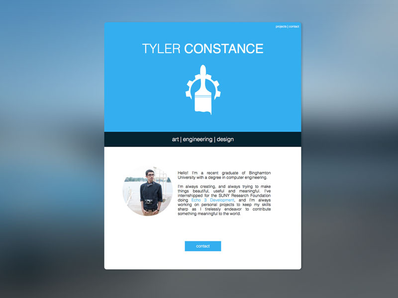 Personal Portfolio Site by Tyler Constance on Dribbble