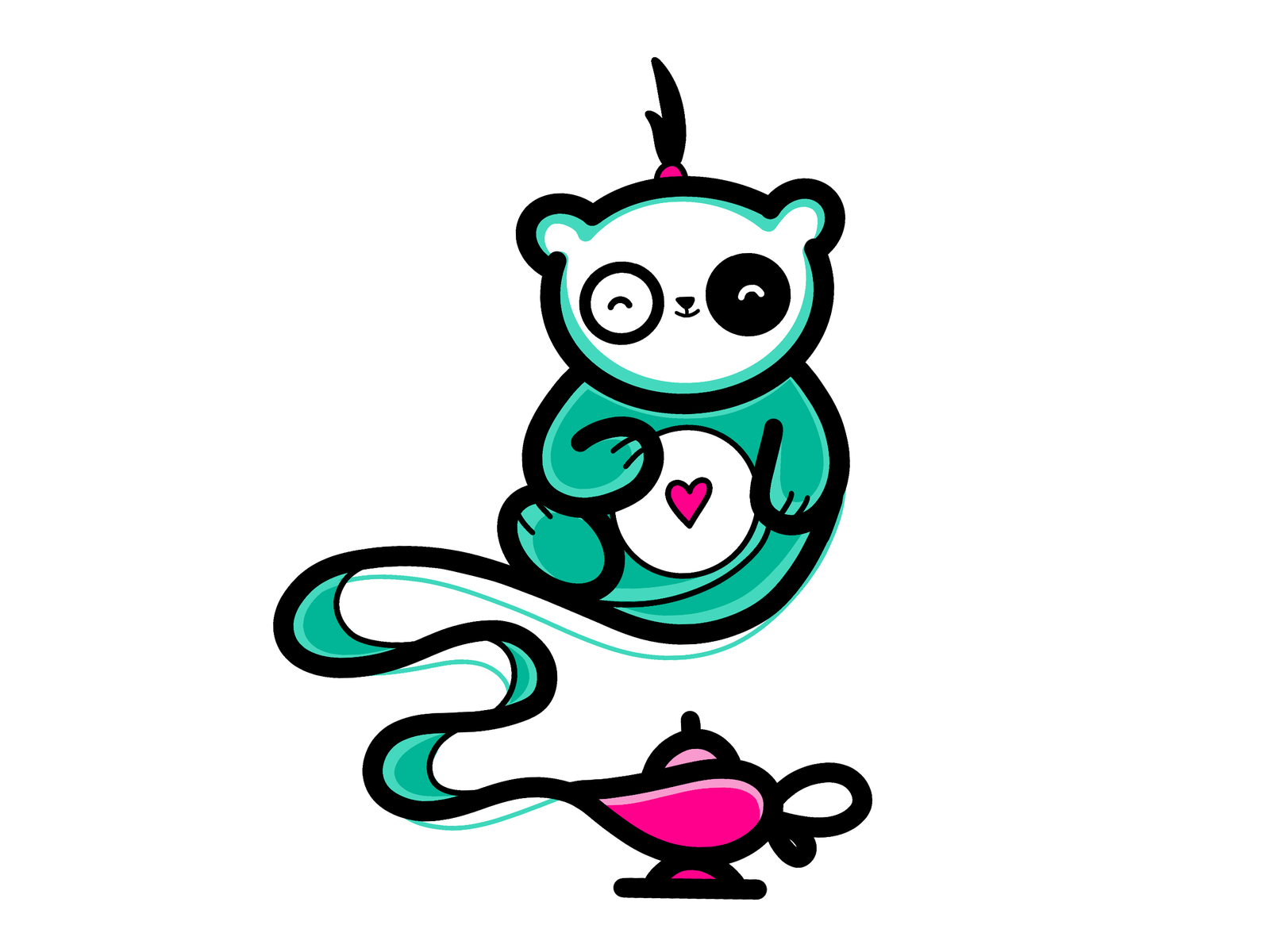 Genie Sleeping Panda by Nataliia Tonyeva ʕ´• ᴥ •`ʔ on Dribbble