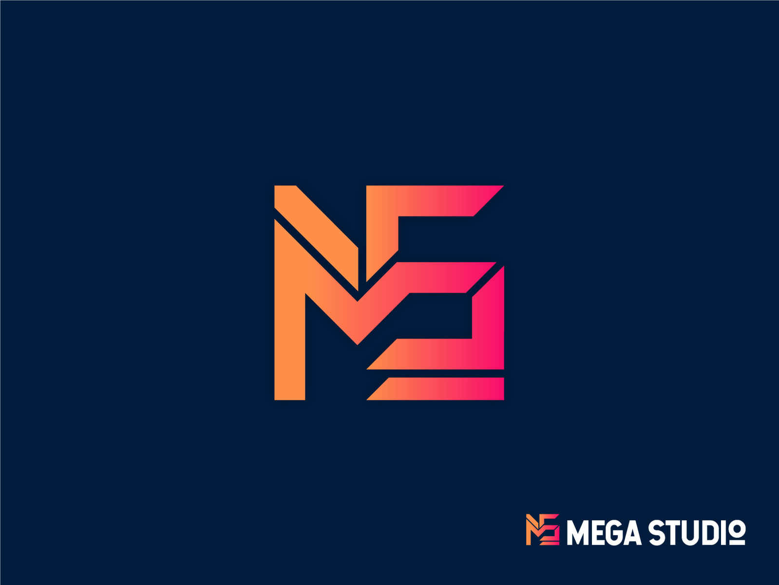 Mega Studio Logo Design | M + S Letter by MxVect on Dribbble