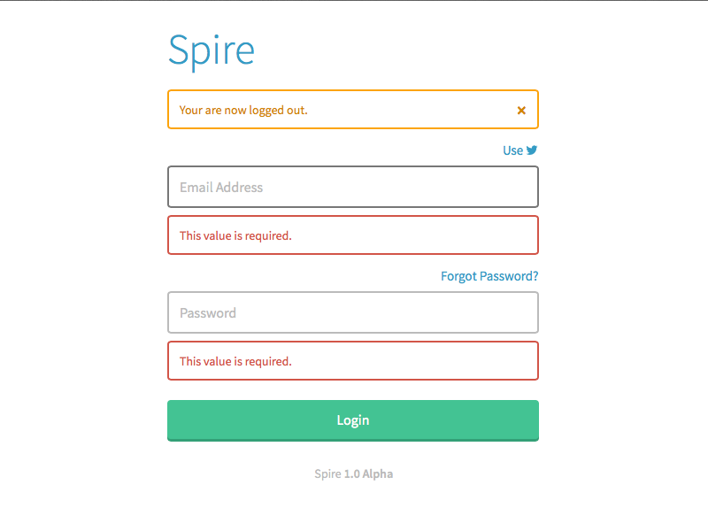 Spire Admin Login by Ryan Scherler on Dribbble