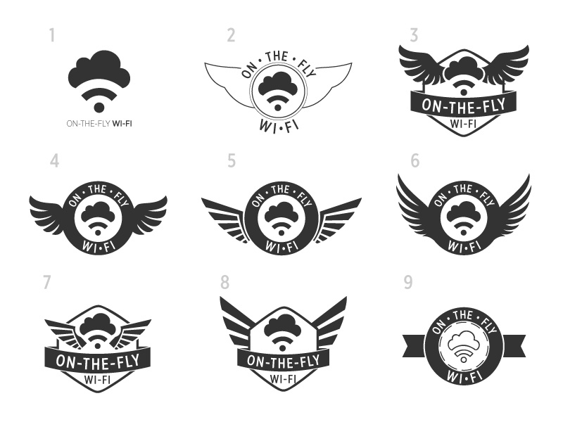 Design Concepts for On The Fly Wi-Fi Logo by Carey Mercier on Dribbble