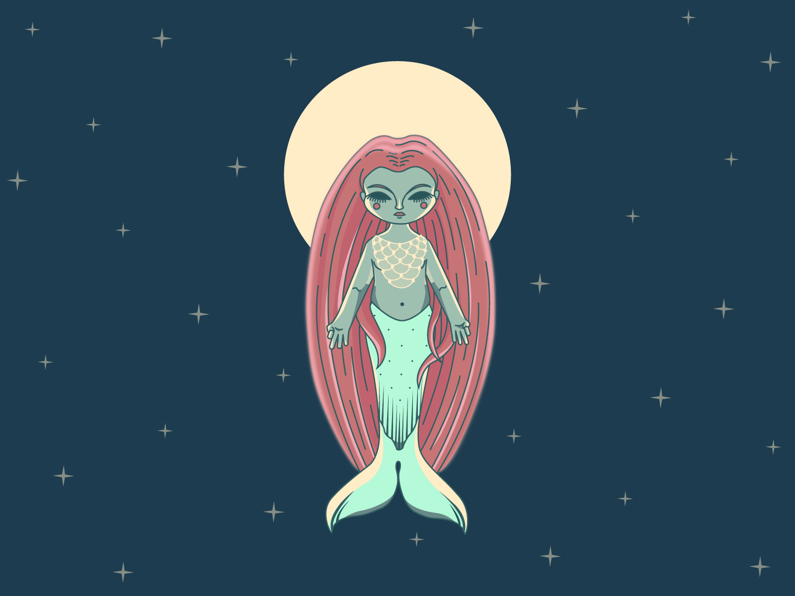 Meditating Mermaid by Ada Sisa on Dribbble