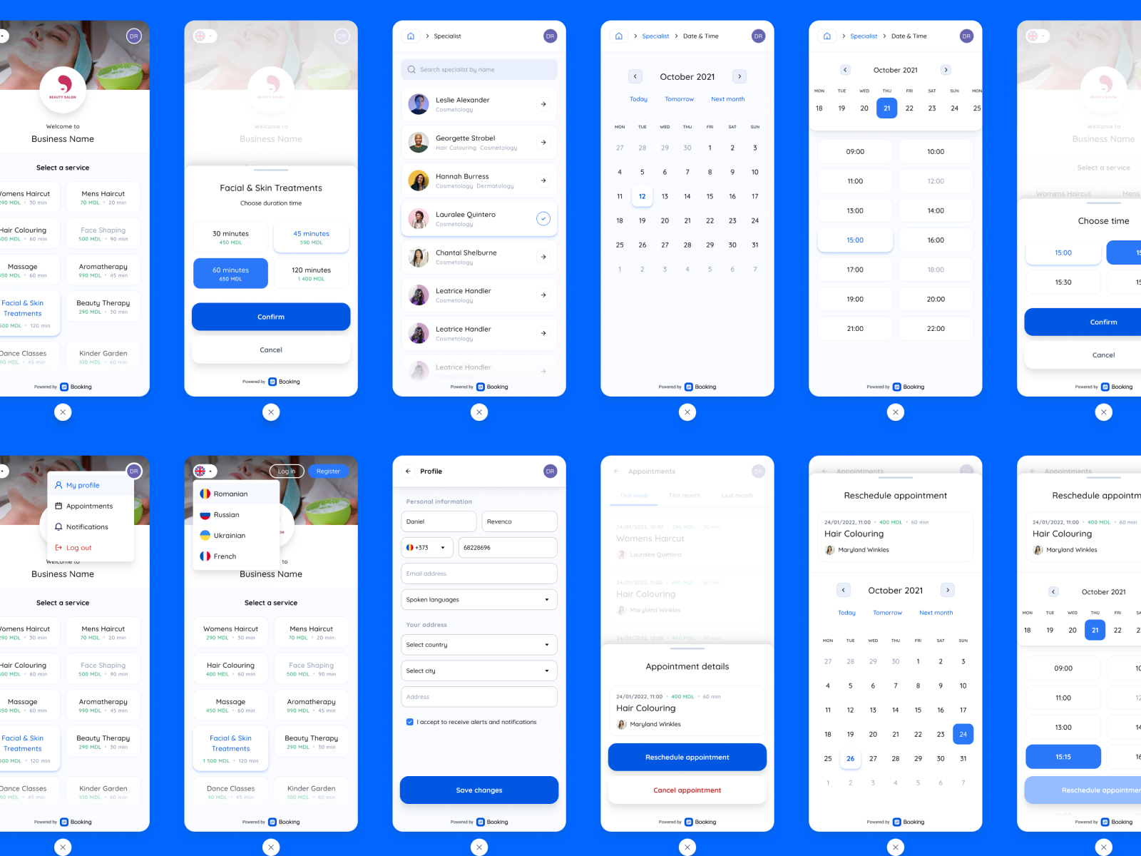 Widget for Booking Appointments by Daniel Revenco on Dribbble