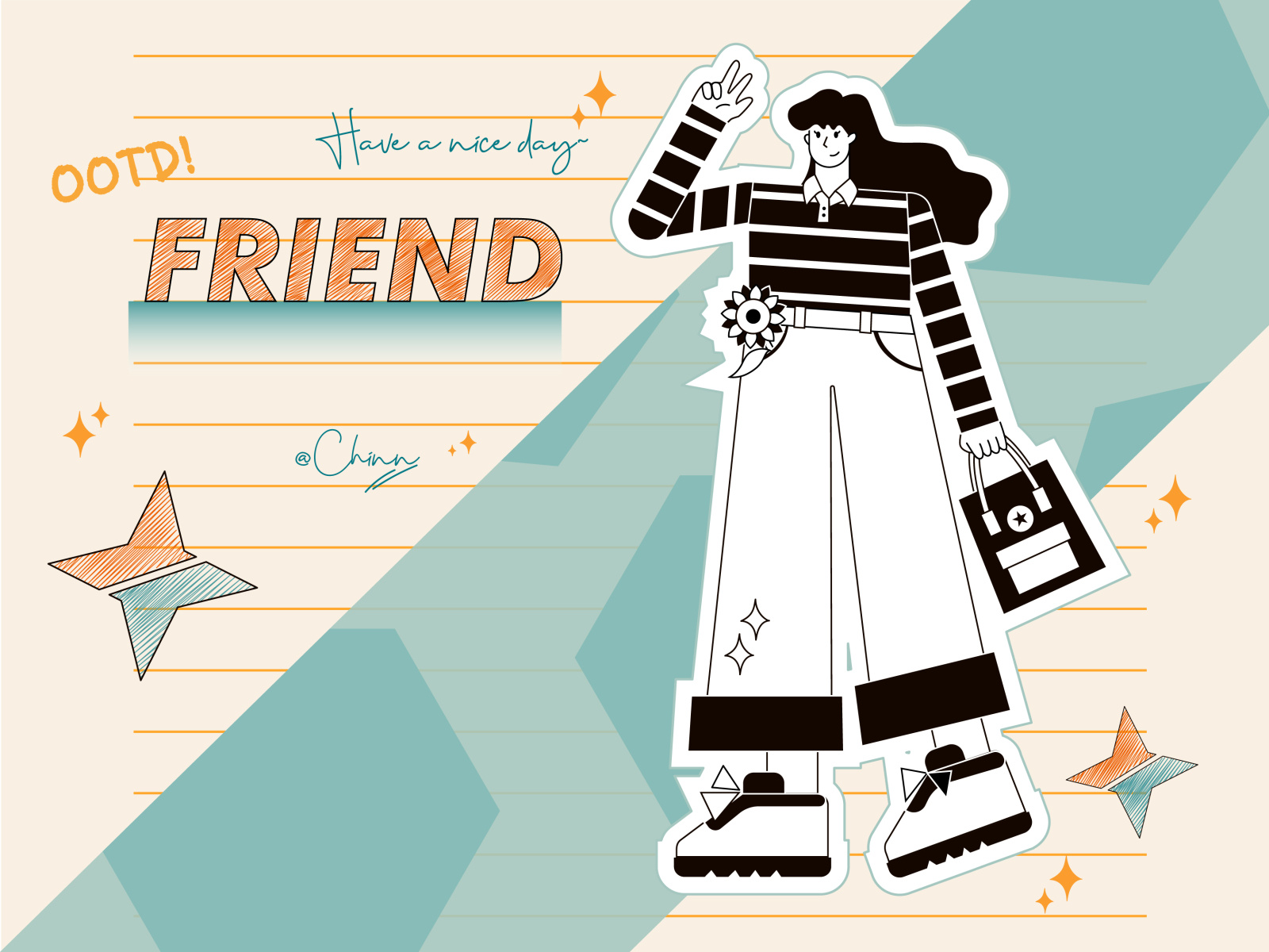 Friend——illustration design by Chloe Chinn on Dribbble