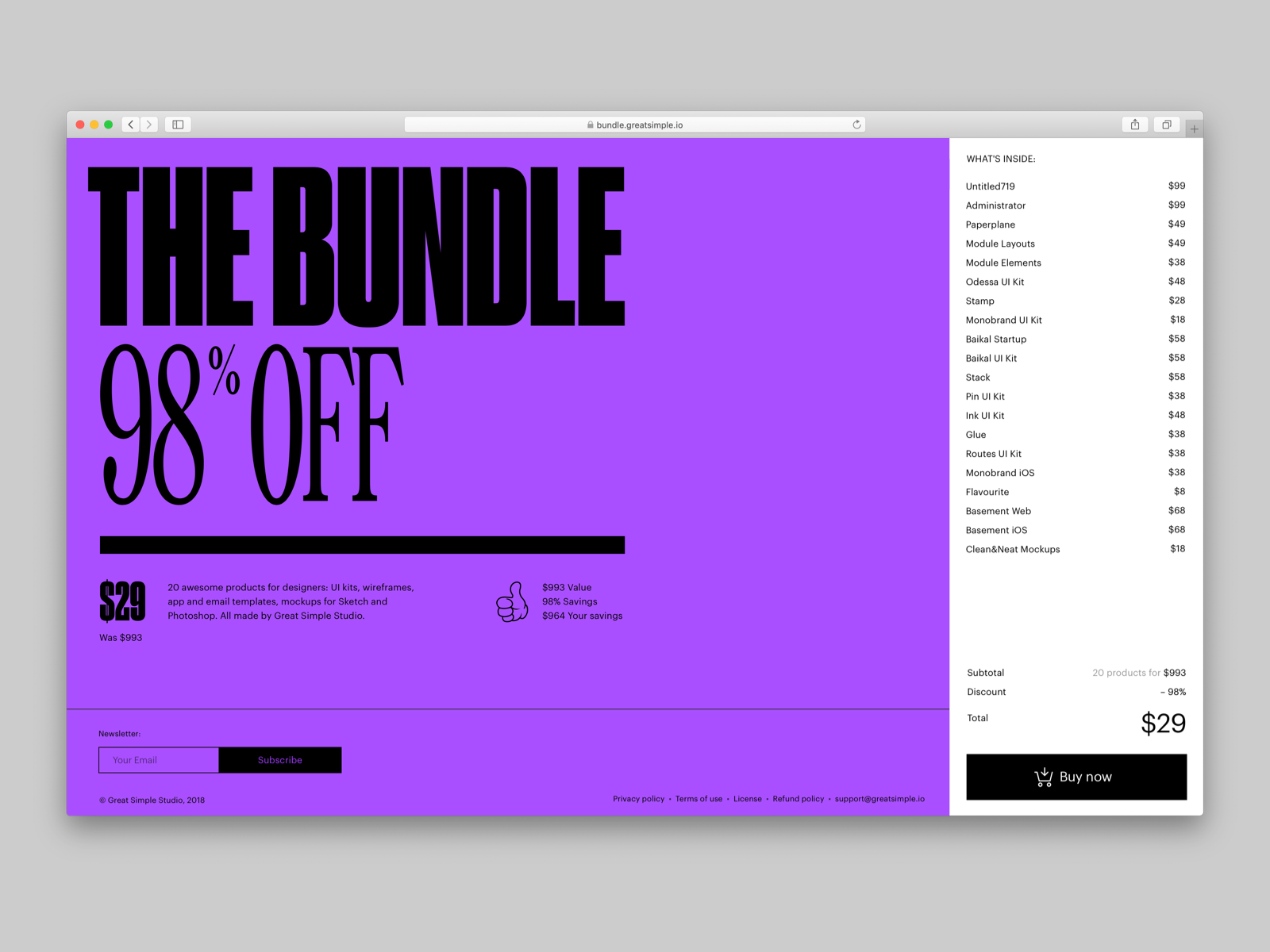 The Bundle – Website by Artem Tarasov for Great Simple Studio on Dribbble