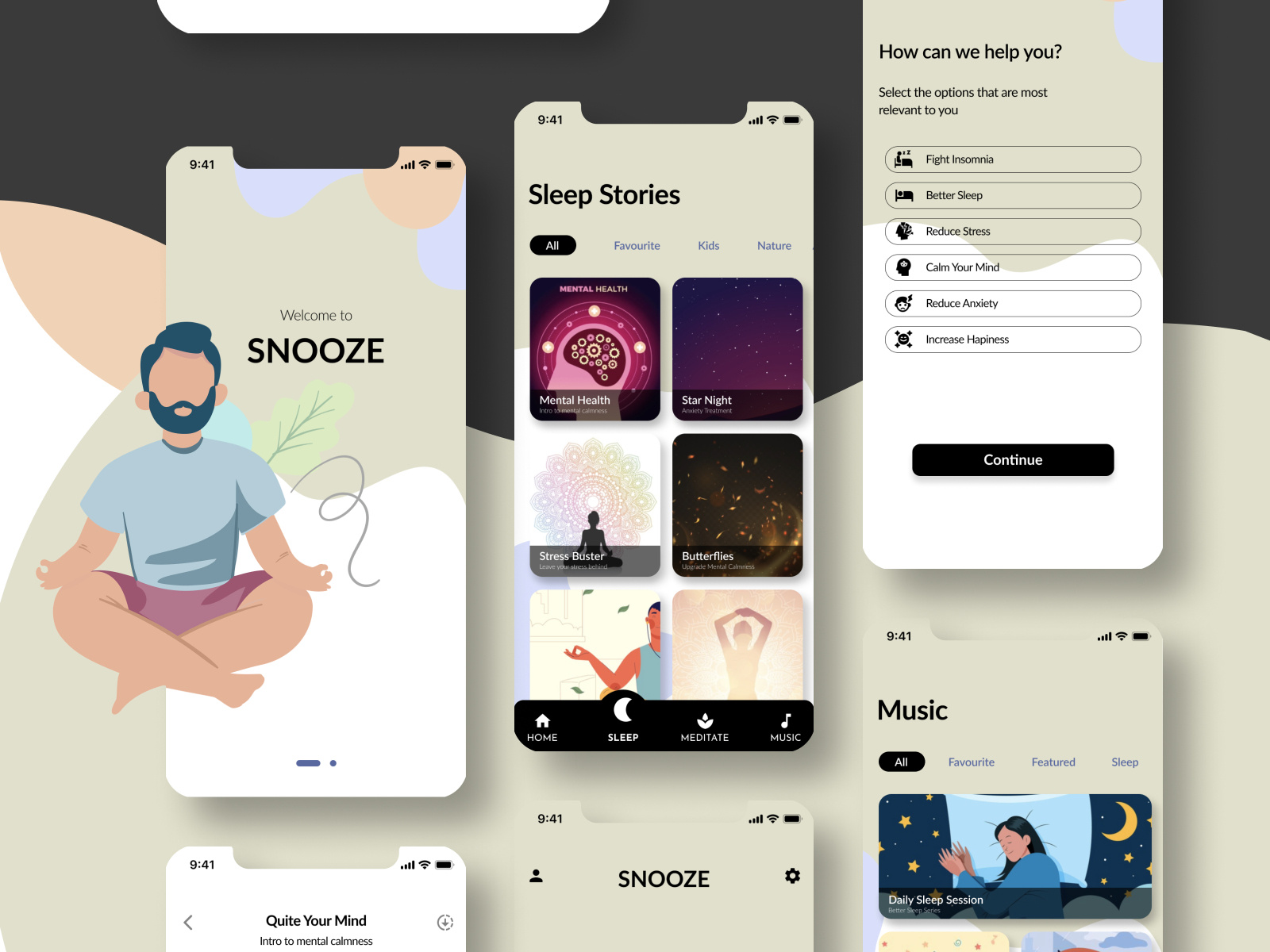 SNOOZE - interface by Gaurav on Dribbble