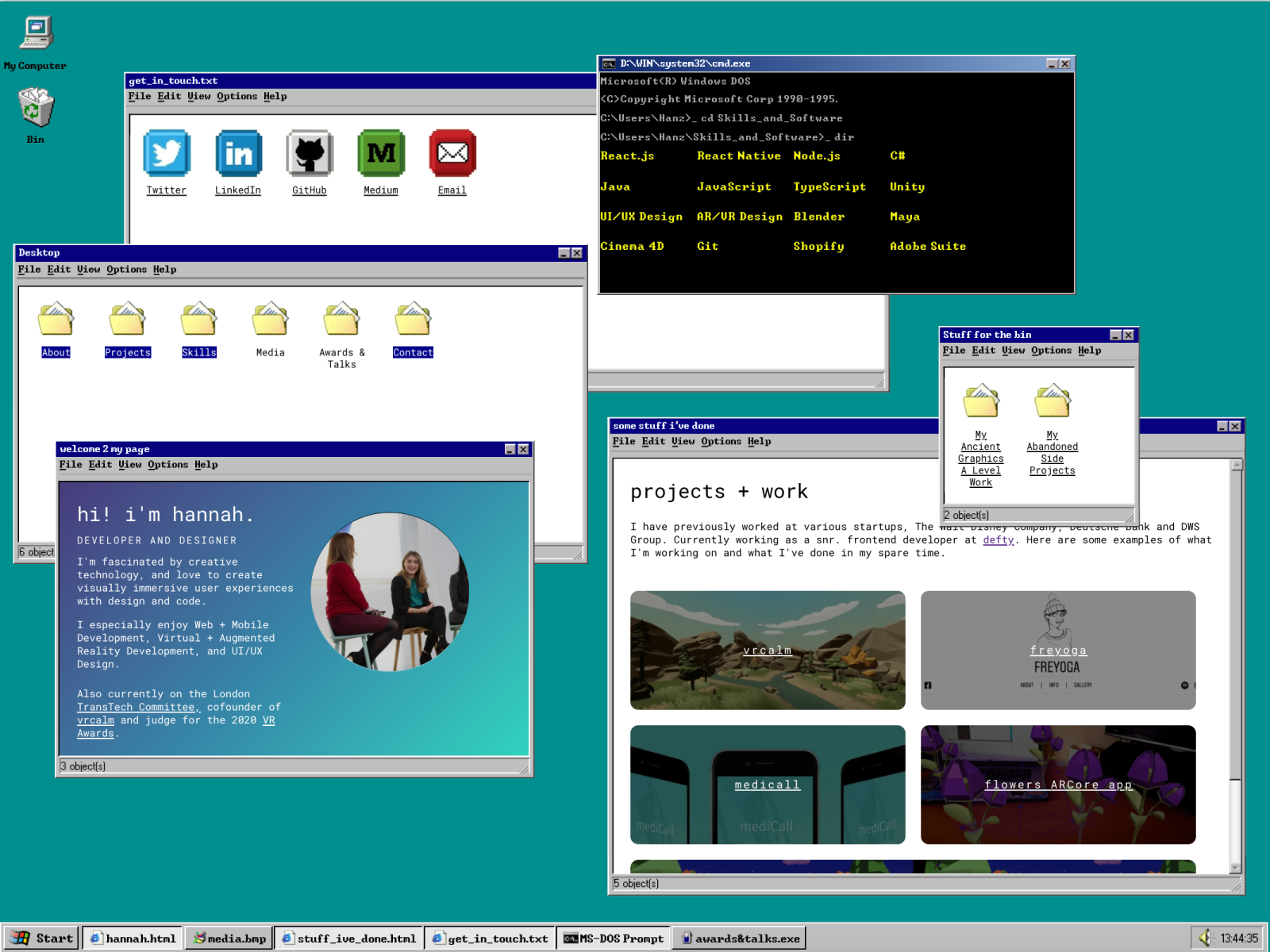 Windows 95 Inspired Portfolio Site by Hannah Blair on Dribbble