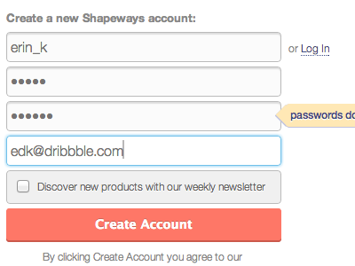 Signup With Error by Erin Keeffe on Dribbble