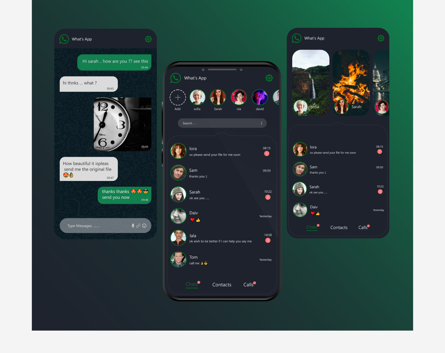 Whats App redesign by I'm mahsa on Dribbble