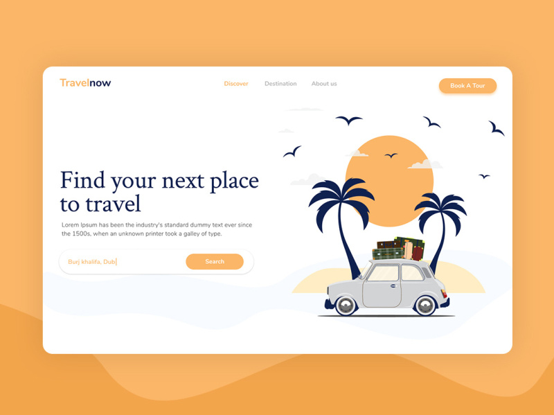 Travelnow Landing Page by Harinder Singh on Dribbble