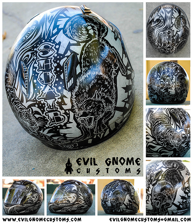 Custom Motorcycle Helmet: Silver Sharpie Illustration by Rehana Khan on ...