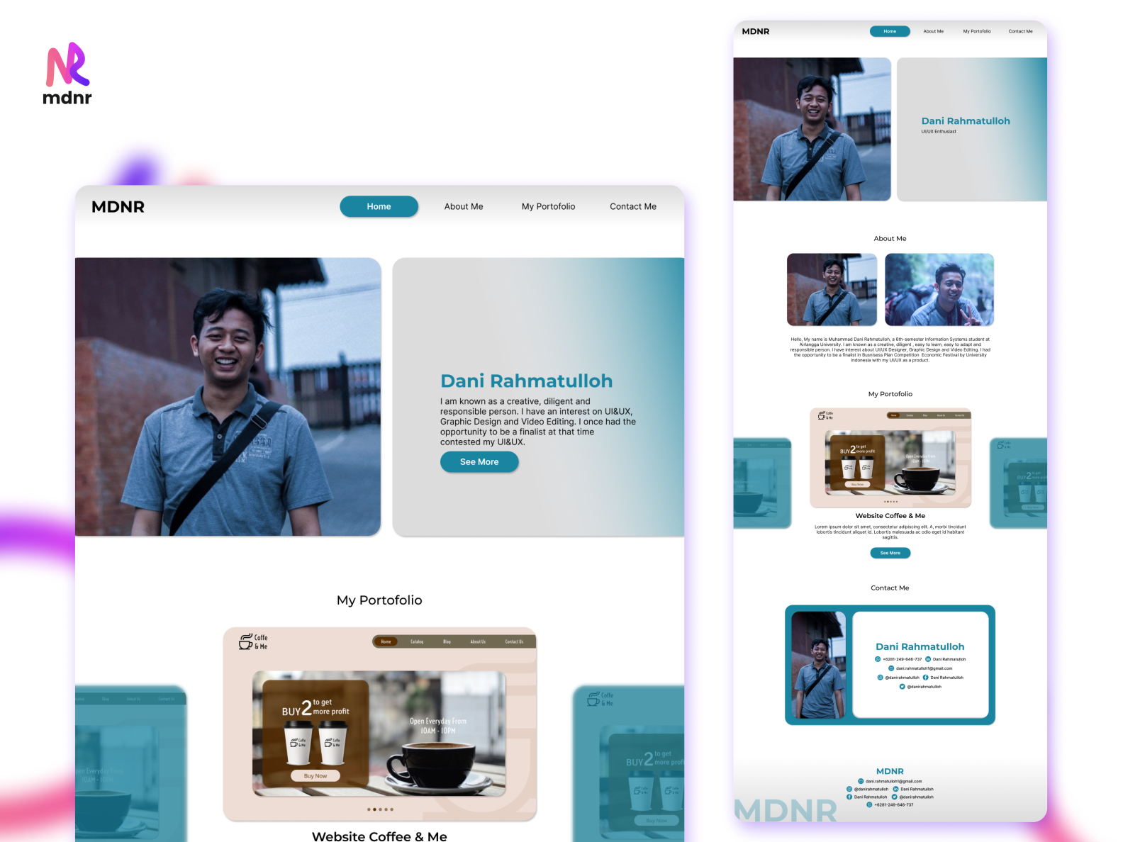 Portfolio Website Design Inspiration by Dani Rahmatulloh on Dribbble
