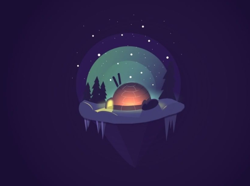 floating igloo by rahat hossain on Dribbble