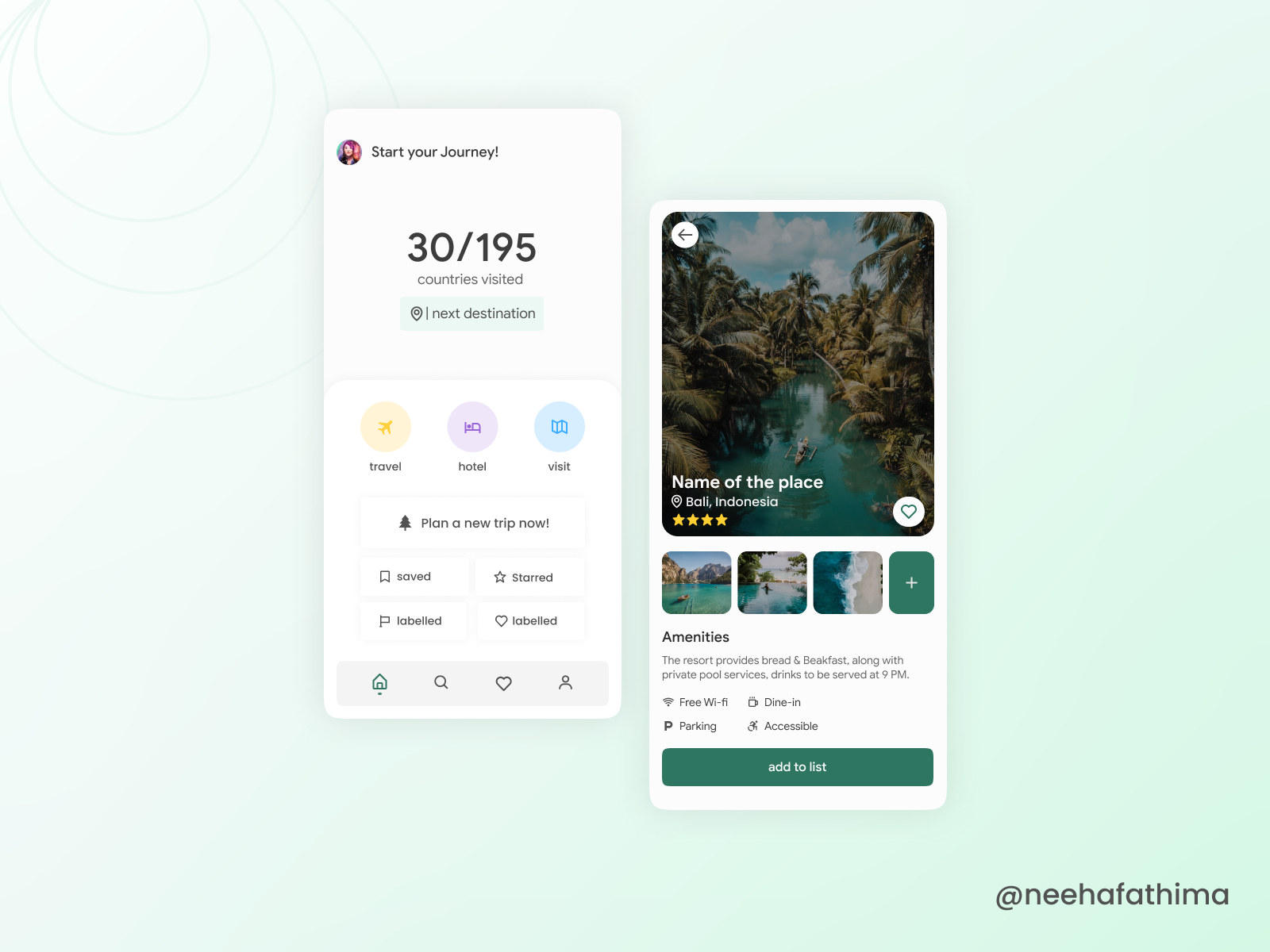 Tourist Guide App UI by Neeha on Dribbble