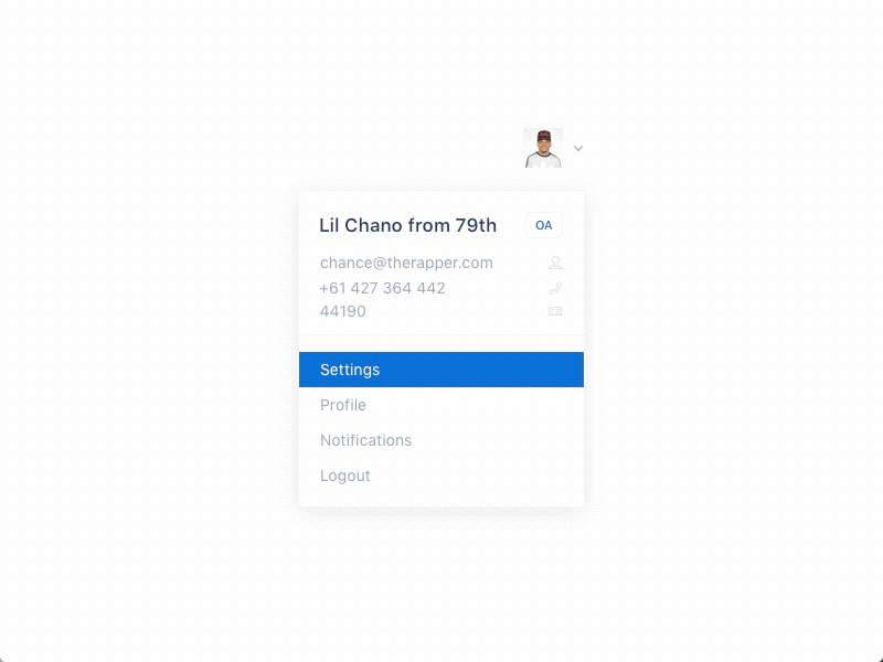 Dropdown with micro-animations by Hayden Bleasel on Dribbble