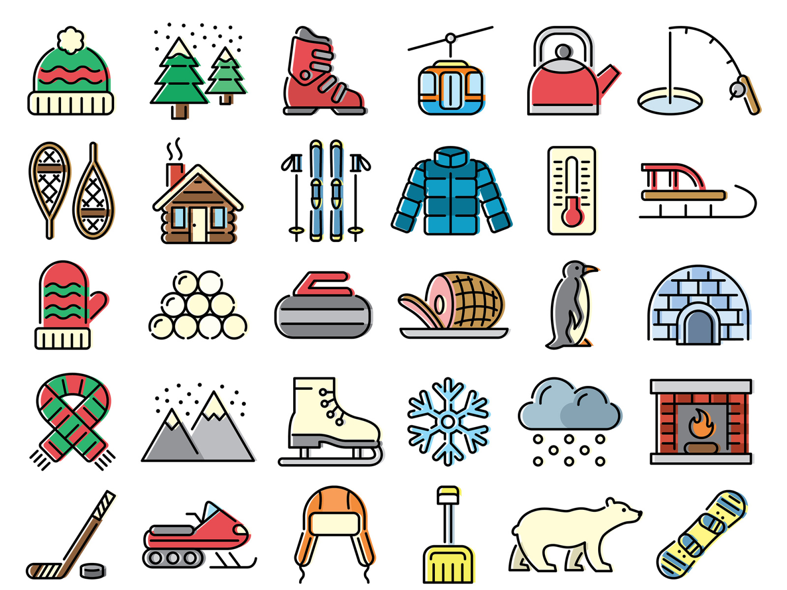 36 Symbols of Winter by Design.dev on Dribbble