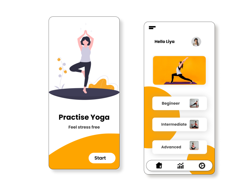 Yoga app UI by Karthik Thammisetty on Dribbble