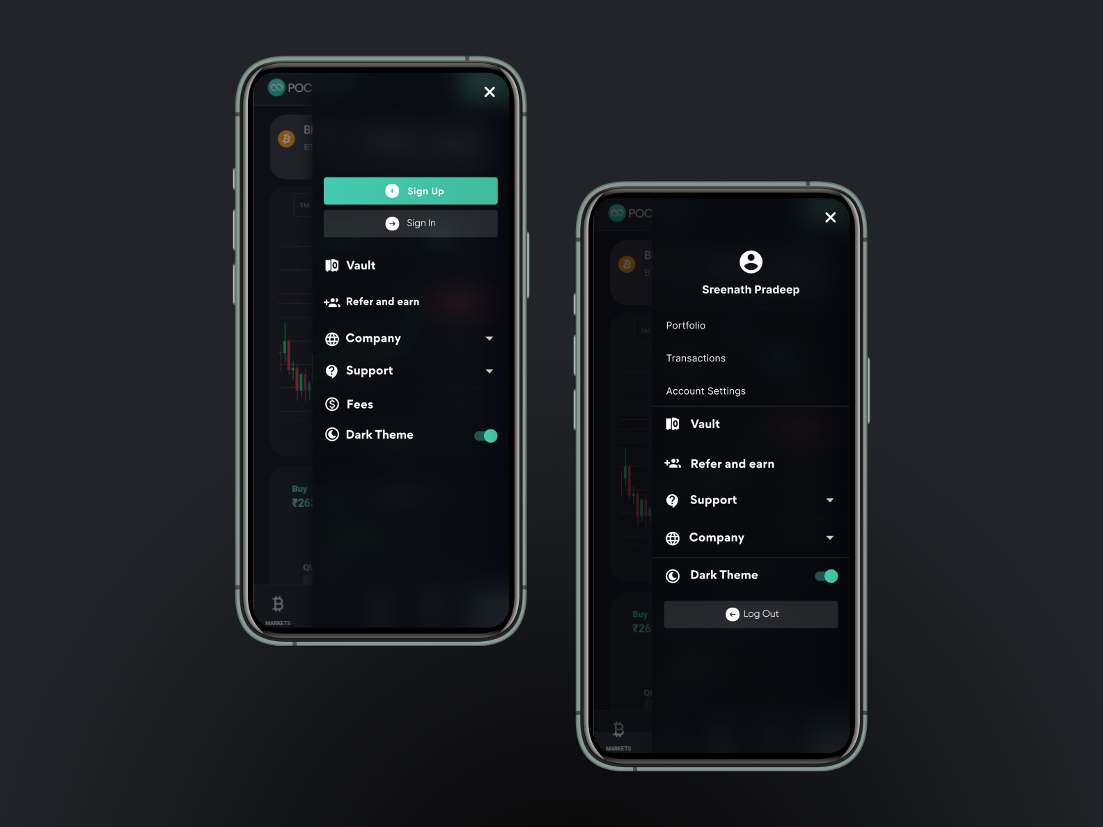 Glassmorphic Hamburger Navigation - Dark Mode by Sreenath Pradeep on Dribbble