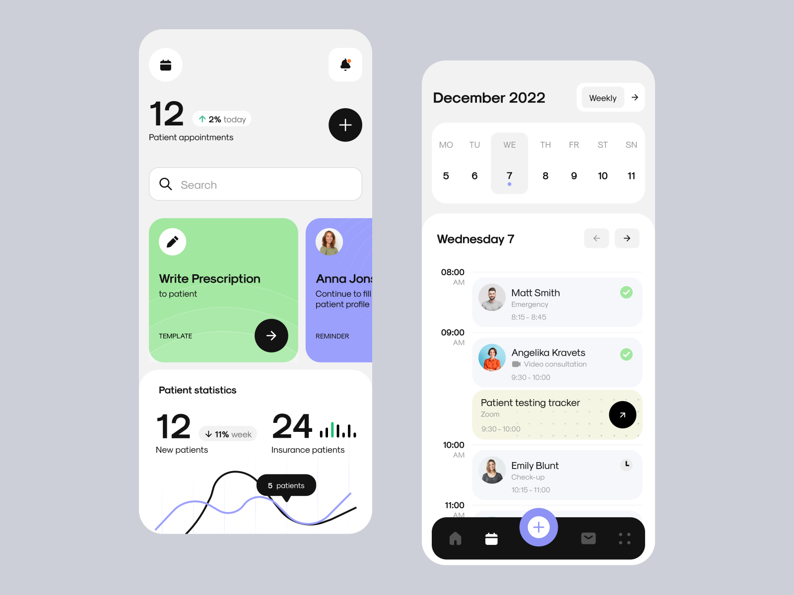 CRM for Doctors 💊 - Dashboard - mobile by Victoria Androshchuk for ...