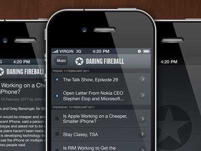Daring Fireball App by New Leaders on Dribbble
