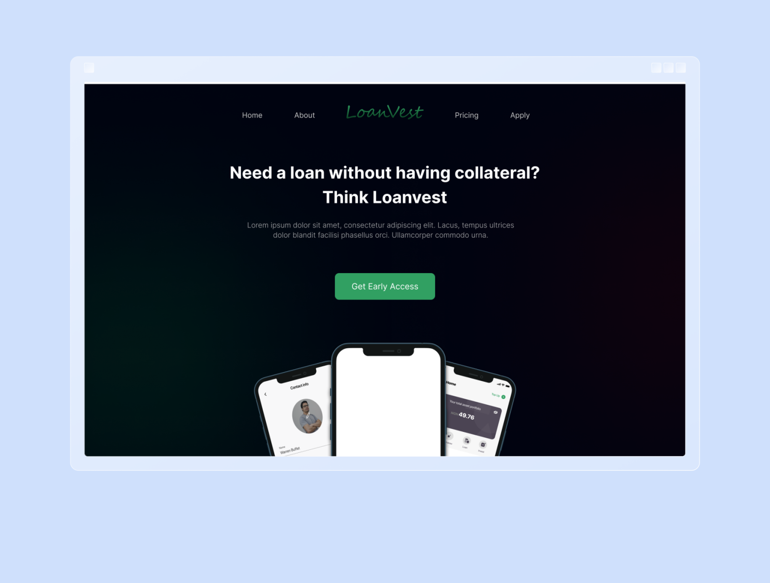 Loan service landing page by Mayor.fig on Dribbble
