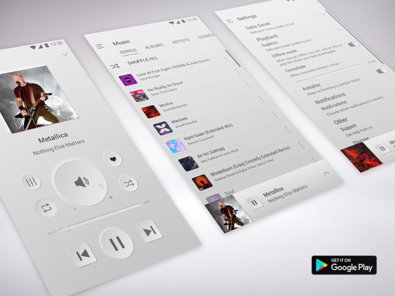 Android Audio Player by Тимур Бірюков on Dribbble
