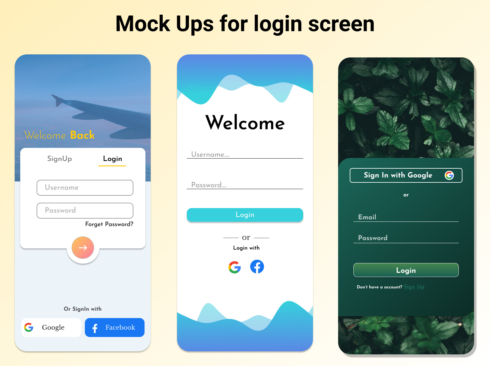Mockups for login screen by shubham mazumdar on Dribbble