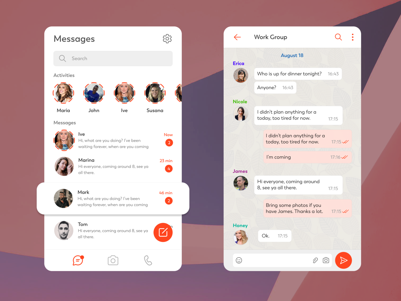 Chat App by Luka Nesek on Dribbble