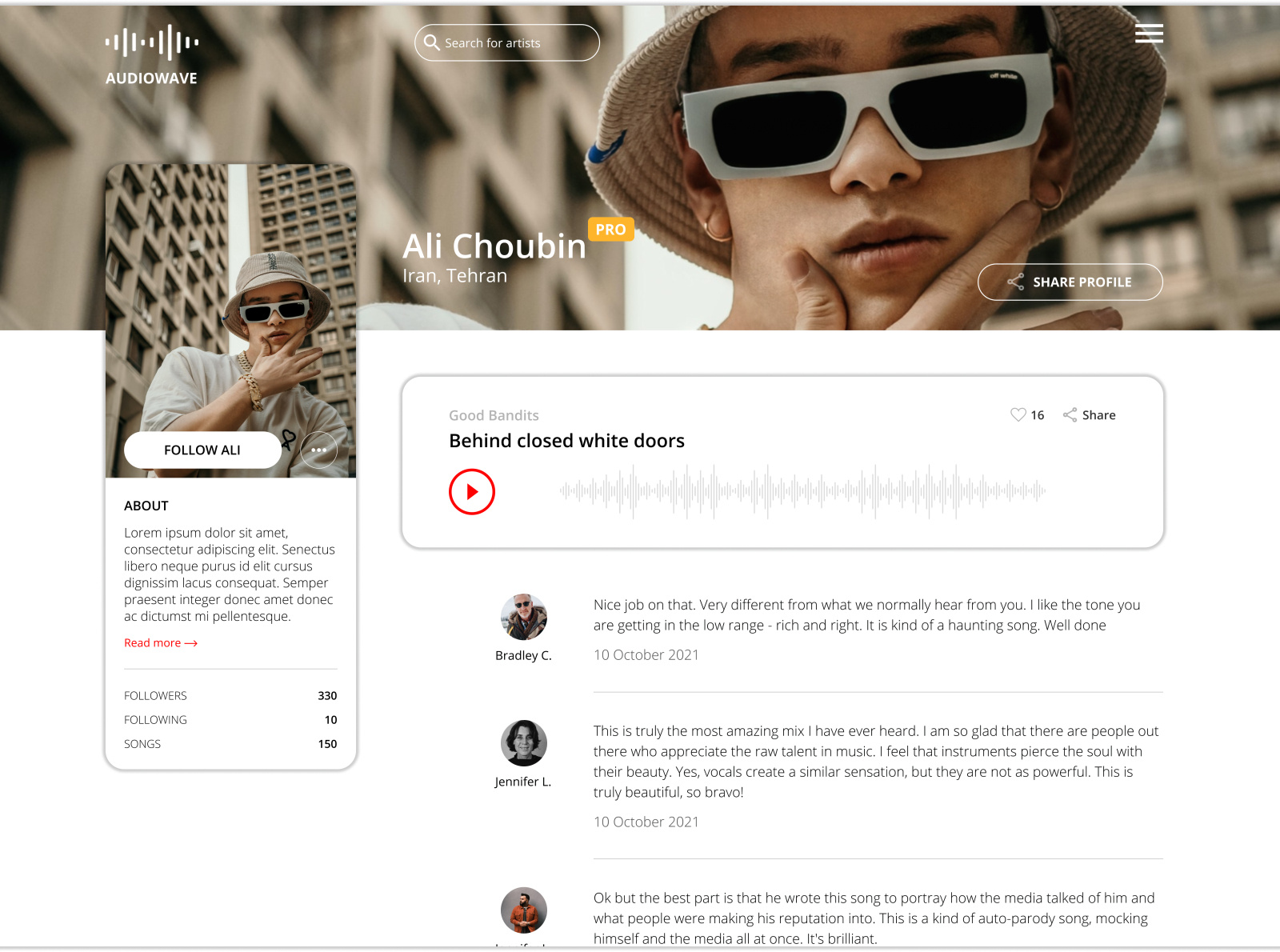 User Profile by Ayodeji Kuti on Dribbble