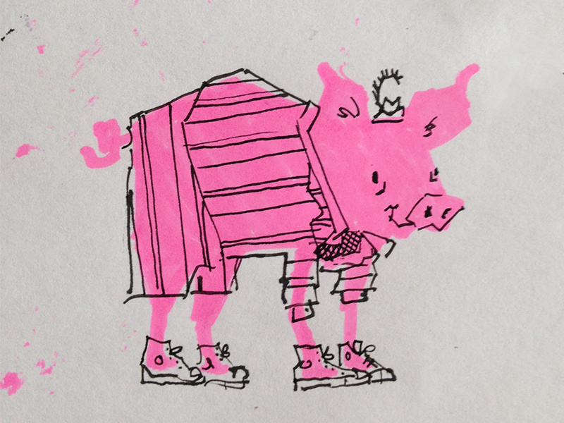 Hey, pig by marla campbell on Dribbble