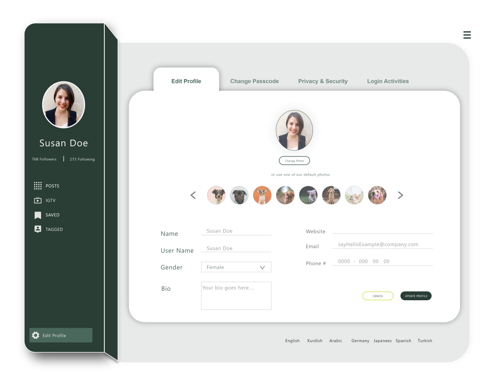 User Profile Setting by Nechirvan on Dribbble