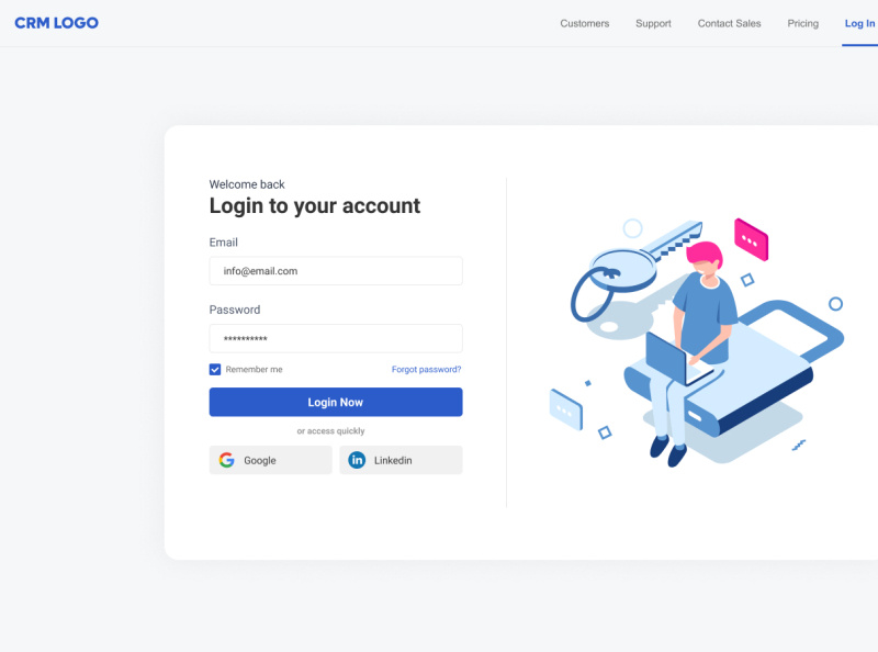 Log In Page Design by Gurdit on Dribbble