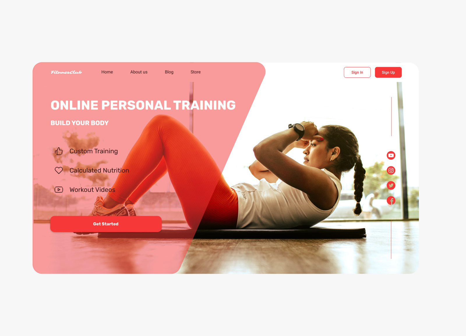 Fitness and Workout Landing Page by Ali Ghezelbash on Dribbble