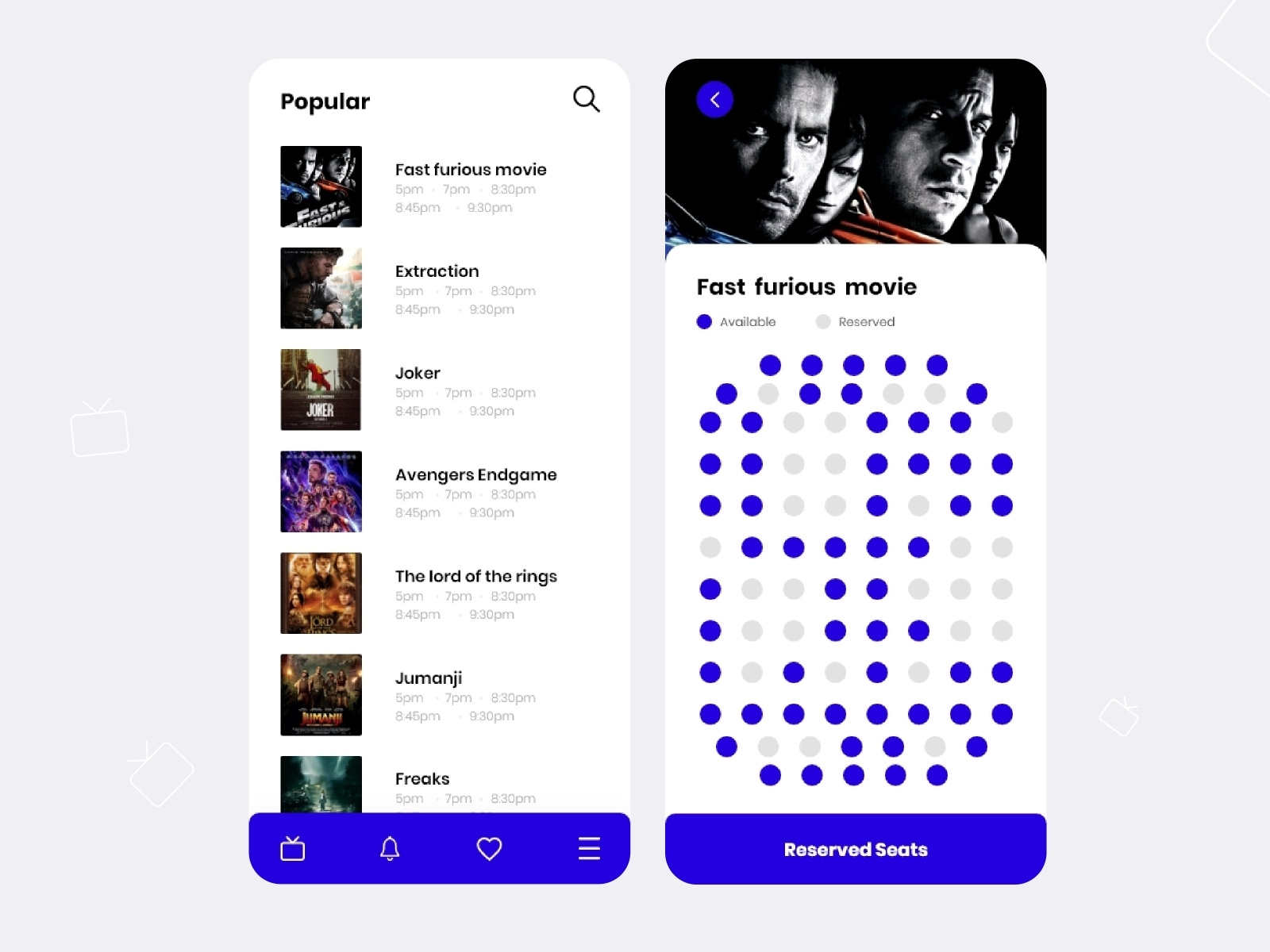 Designing the interface of the movie reservation application by sami ...