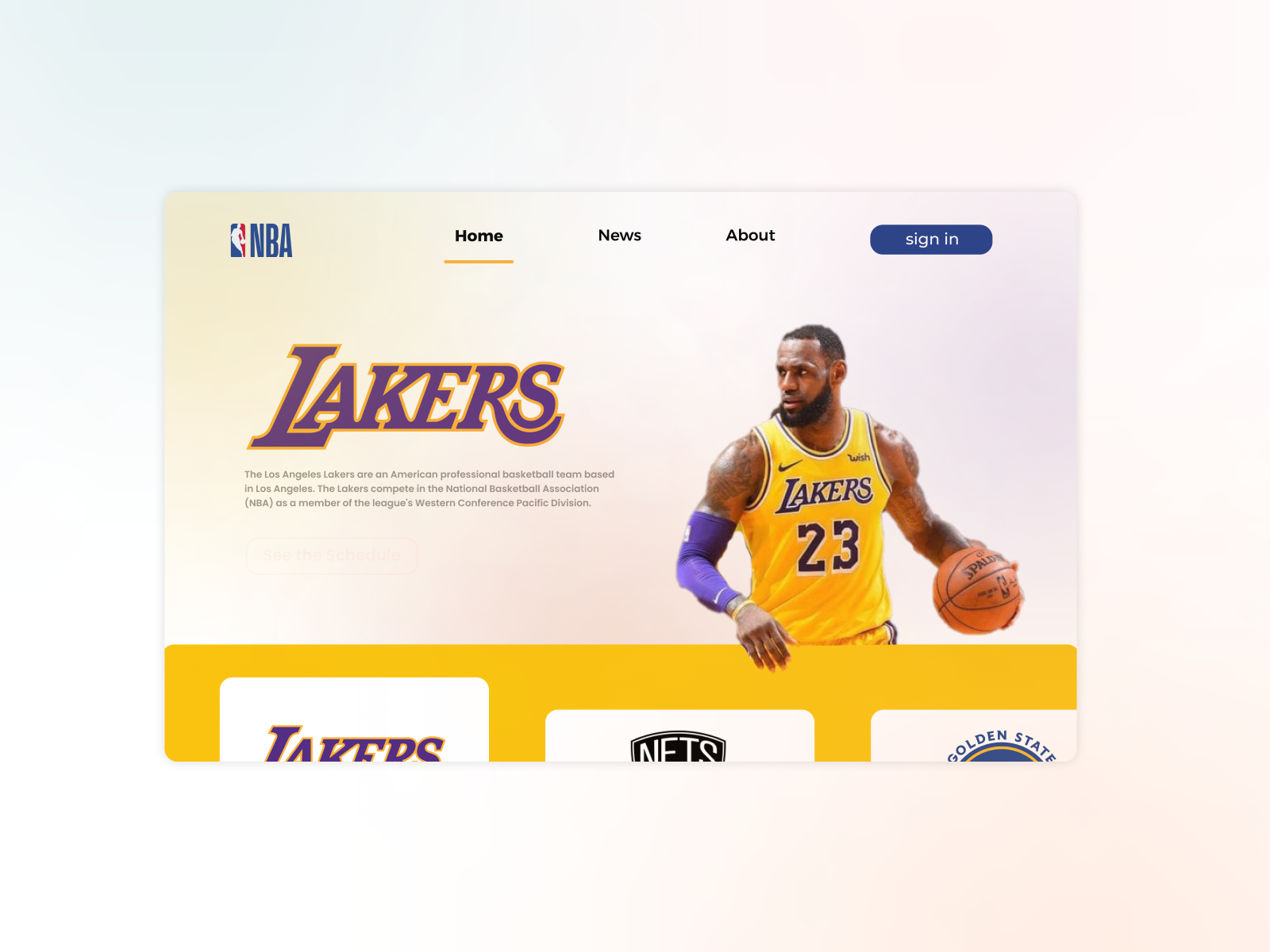 NBA Landing Page by Intsany Rofilah on Dribbble