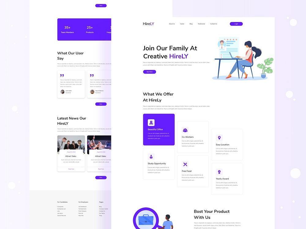 HireLY Landing Page Design by Awlad Hossain on Dribbble