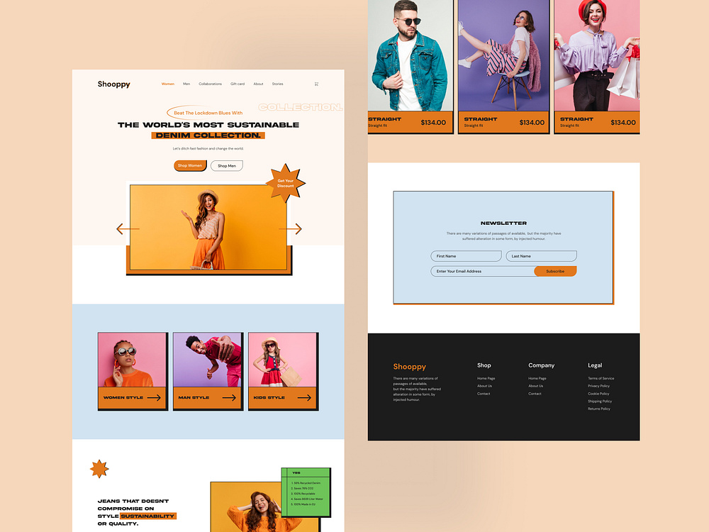 Retro UI ecommerce Website Landing Page Design by Awlad Hossain on Dribbble