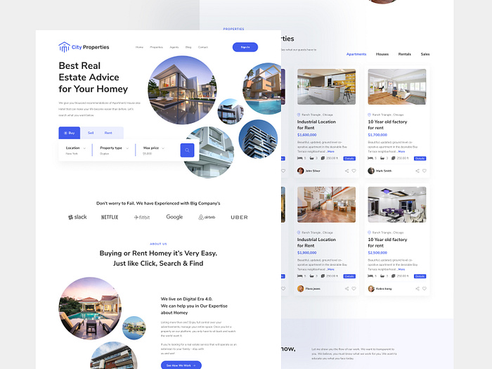 Home Rent Website designs, themes, templates and downloadable graphic ...