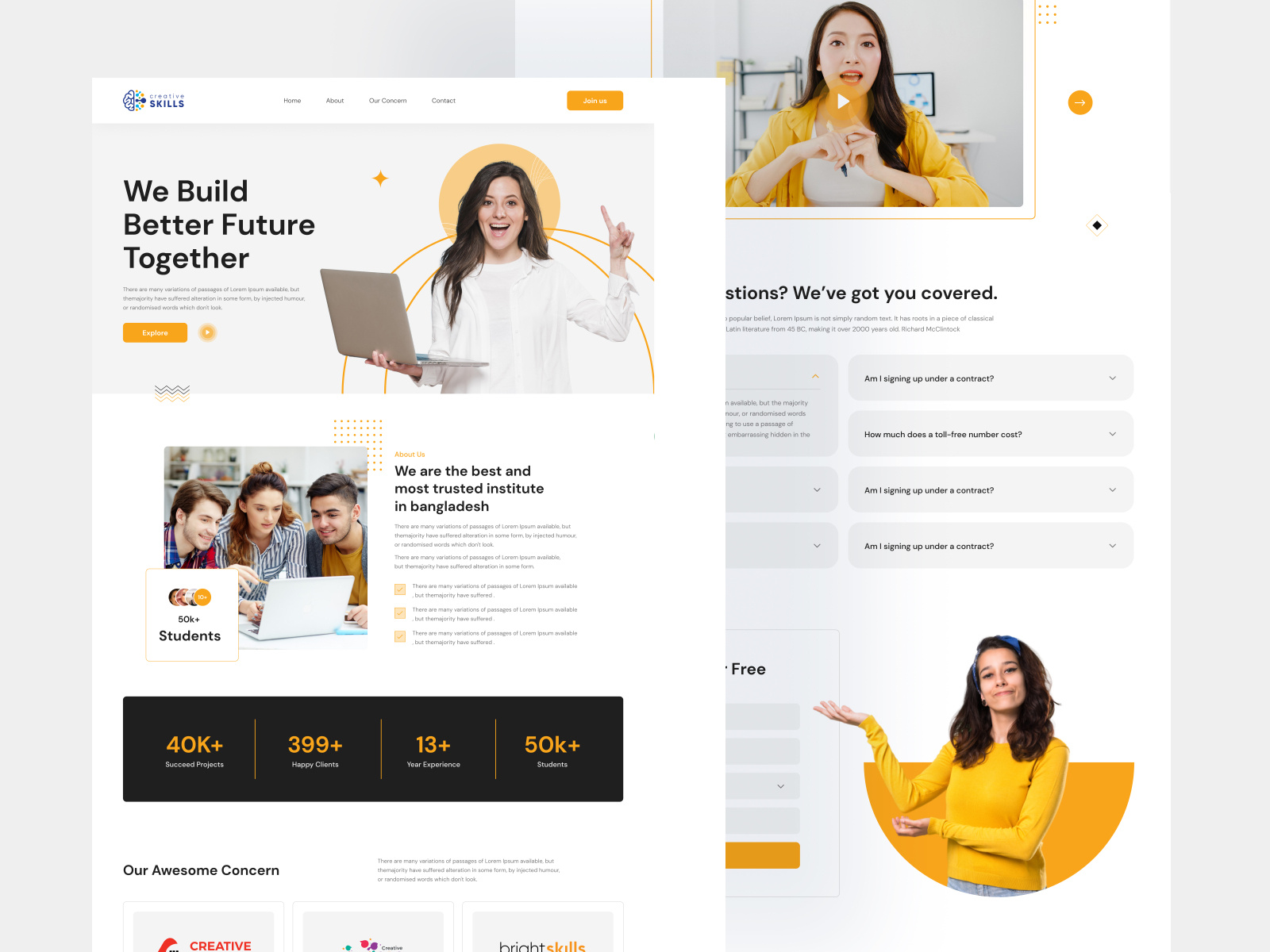 Creative Skill Landing Page Design by Awlad Hossain on Dribbble