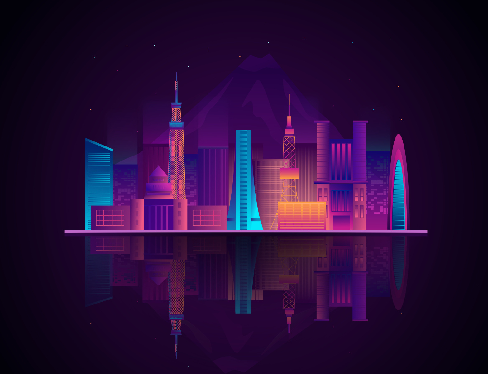 Night city by Anastasiya Kozina on Dribbble
