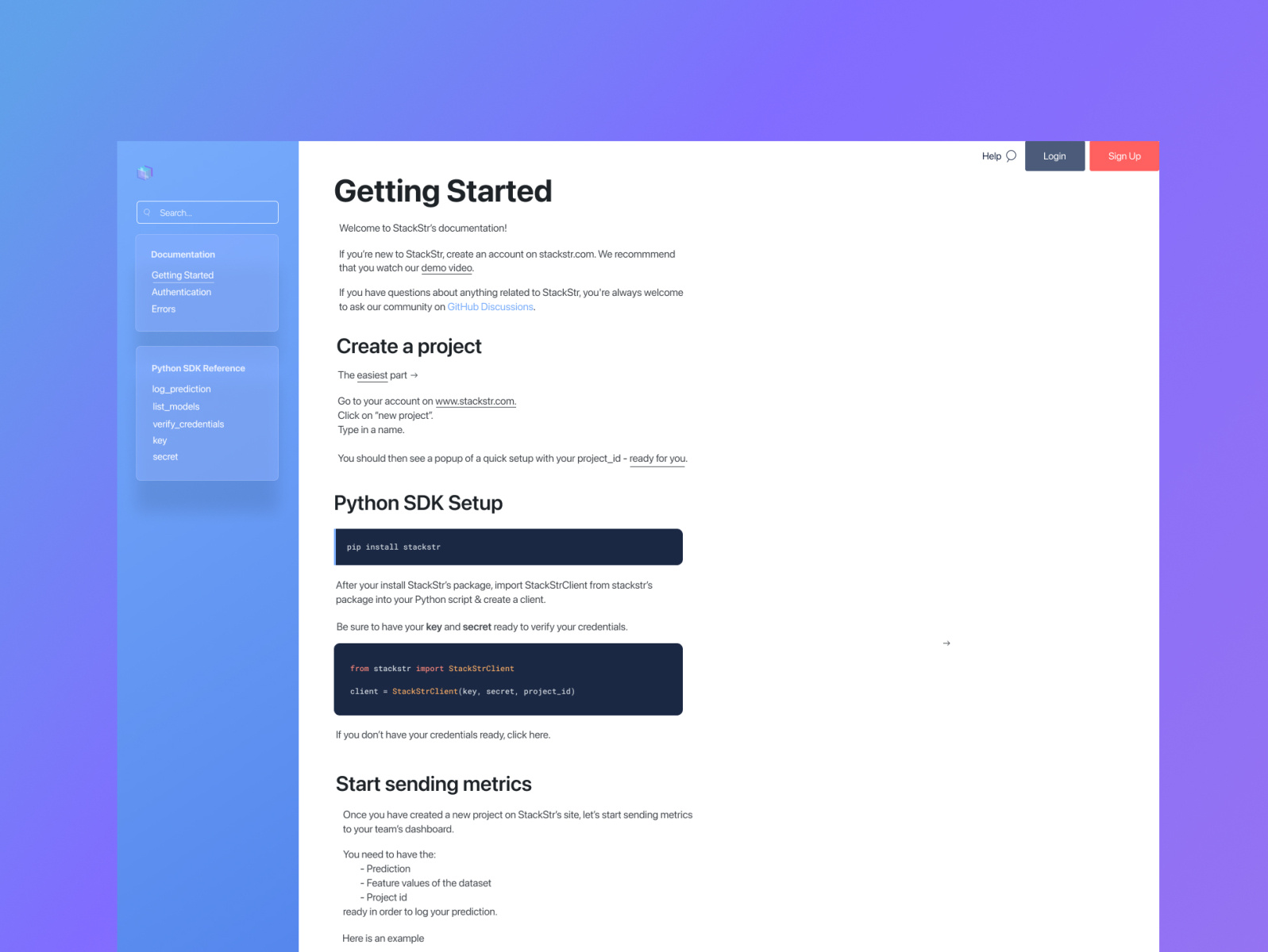 Documentation Page Getting Started By Kimia Kavanroodi On Dribbble